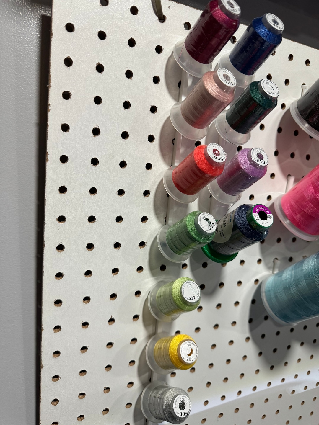 Pegboard Thread Spool Holder: Sewing & Embroidery Storage (set of 5/10 ...