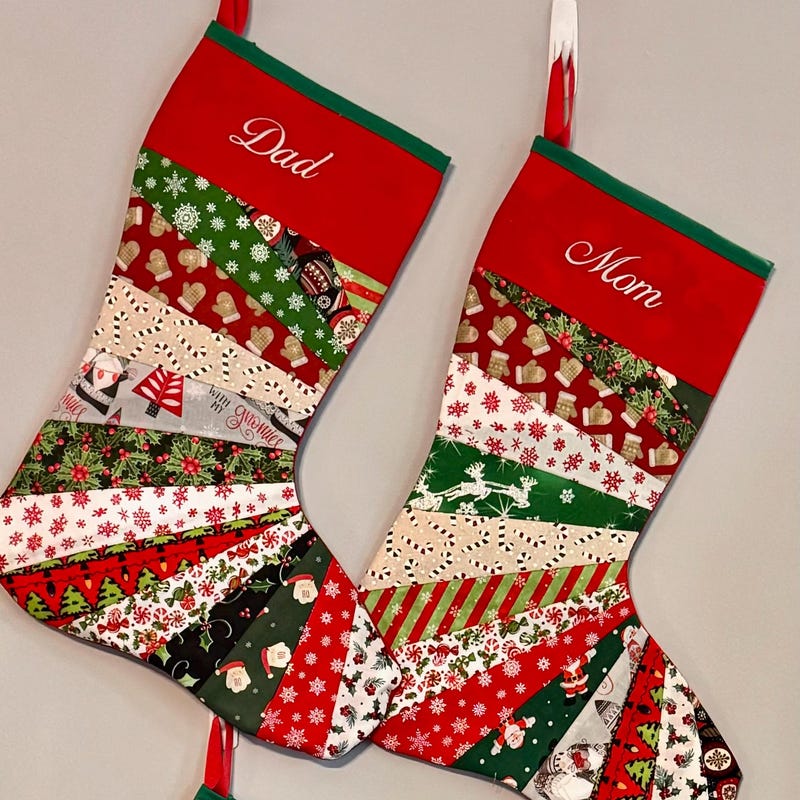Patchwork Christmas Stockings - Etsy