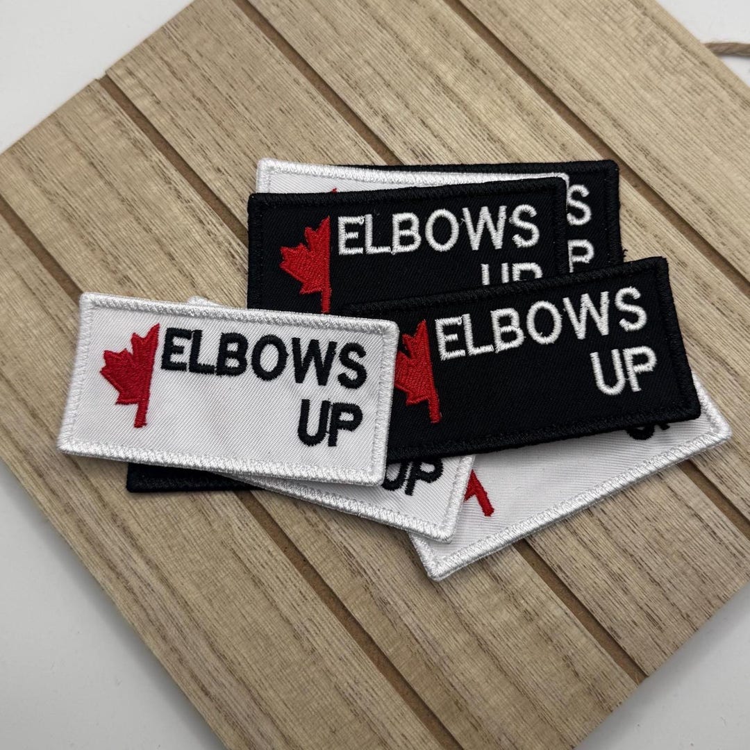 Elbows UP Embroidered Canada Flag Patch for Bags, Uniforms, Hats ...