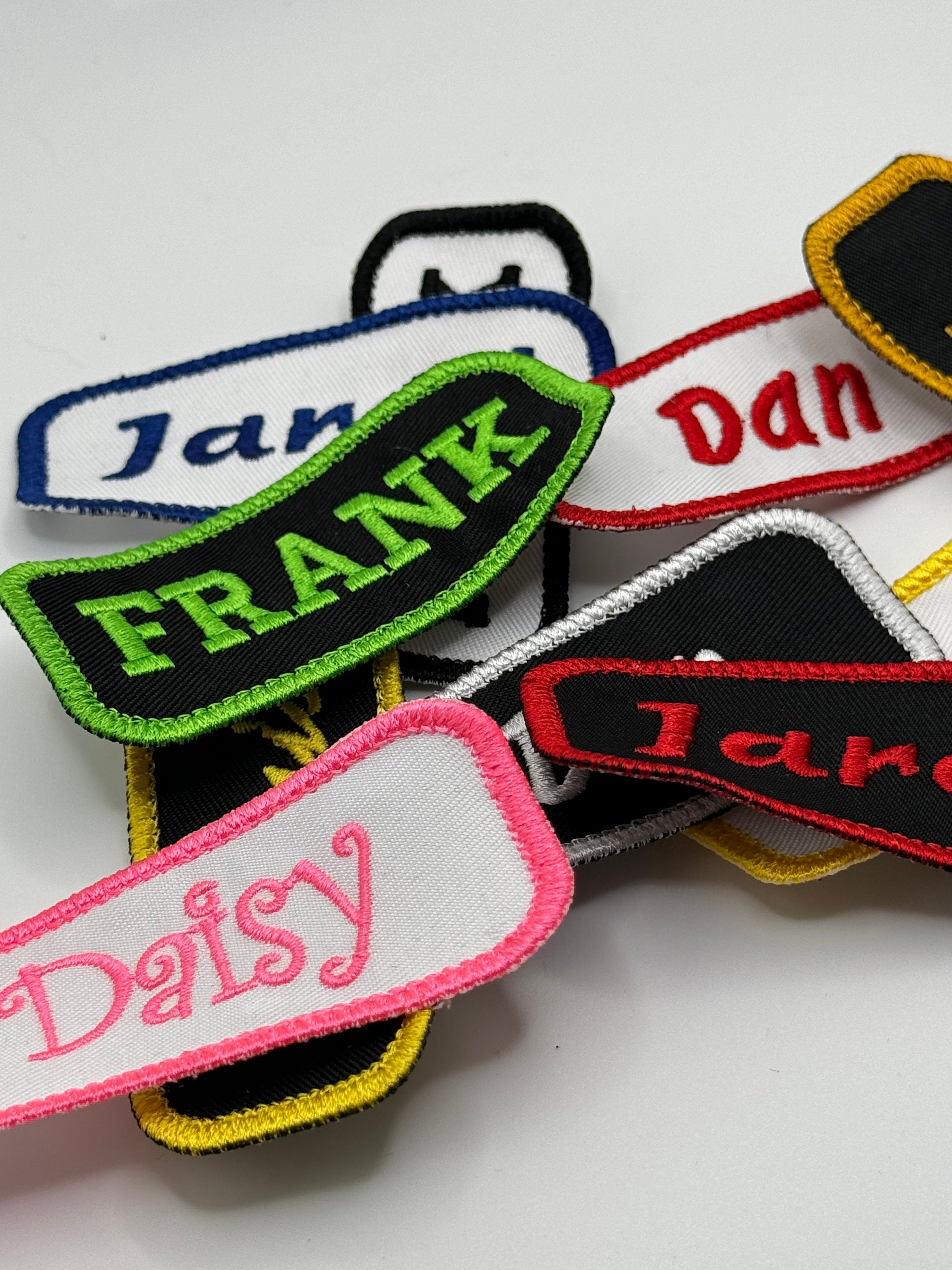 Custom Embroidered Name Tags for Personalizing Overalls, Jackets ...