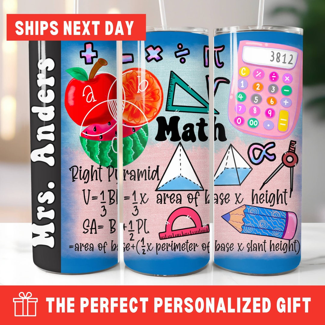 Personalized Math Teacher Tumbler, Custom Math Teacher Gift, Math ...