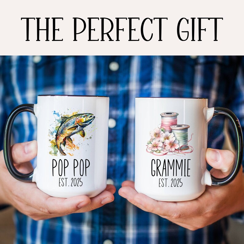 Grandparent Pregnancy Announcement Mug, Custom Grandma Grandpa Mug With ...