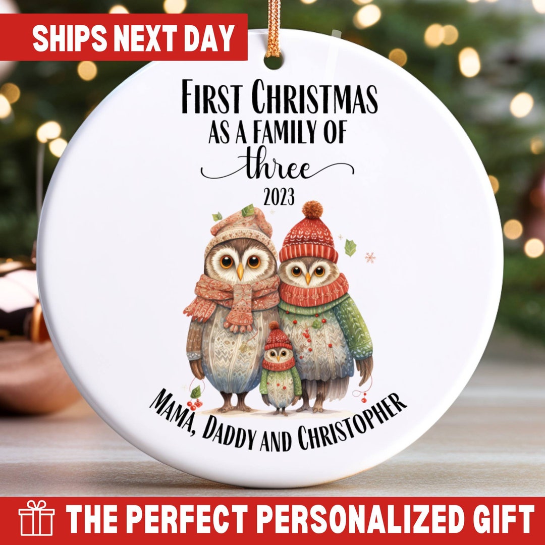 Family of Three Christmas Ornament Family of 3 Ornament New - Etsy