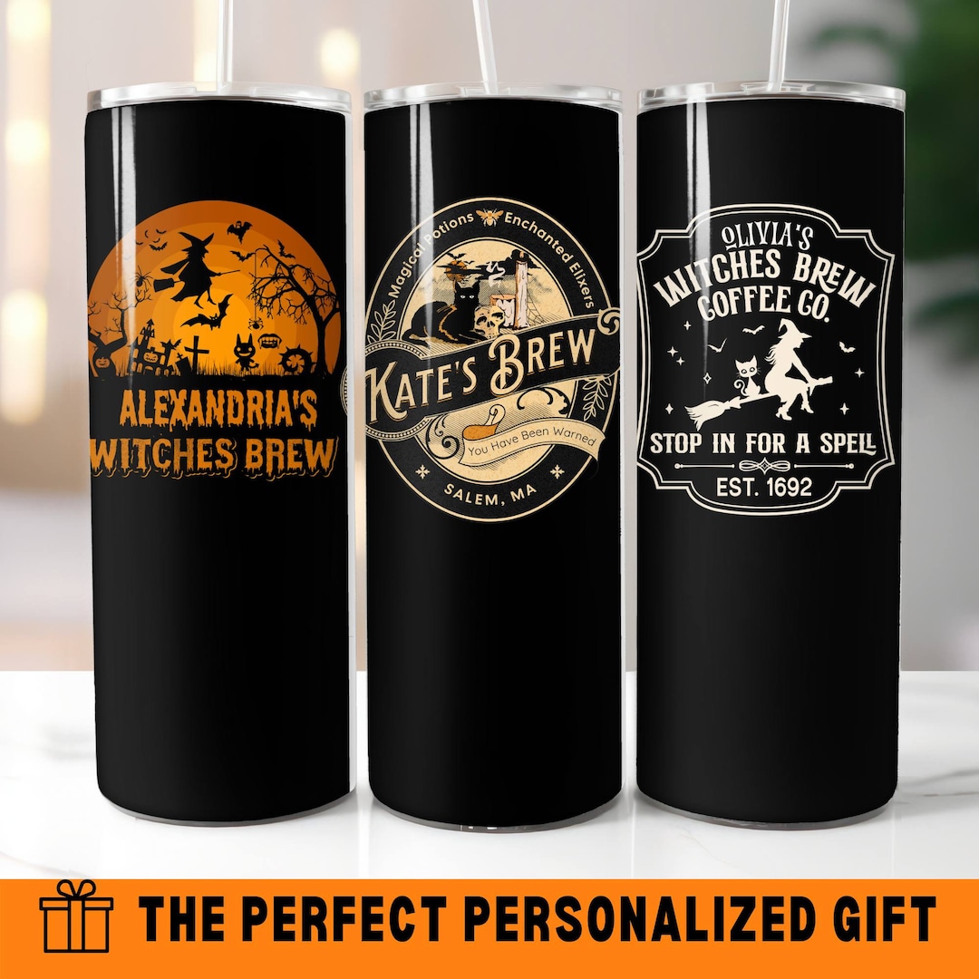 Personalized Witches Brew Tumbler, Personalized Halloween Tumbler ...