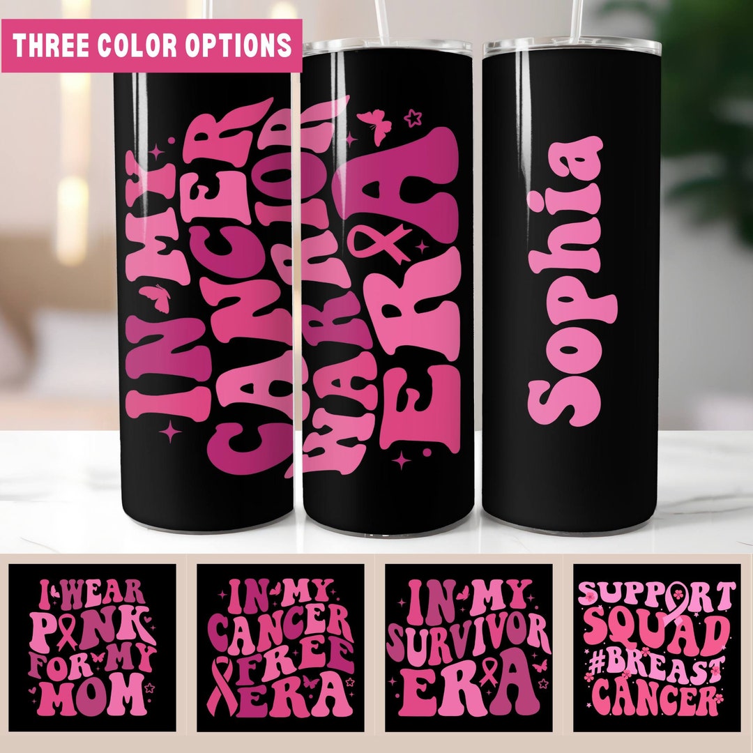 Breast Cancer Tumbler, Breast Cancer Gifts, Personalized Breast Cancer ...