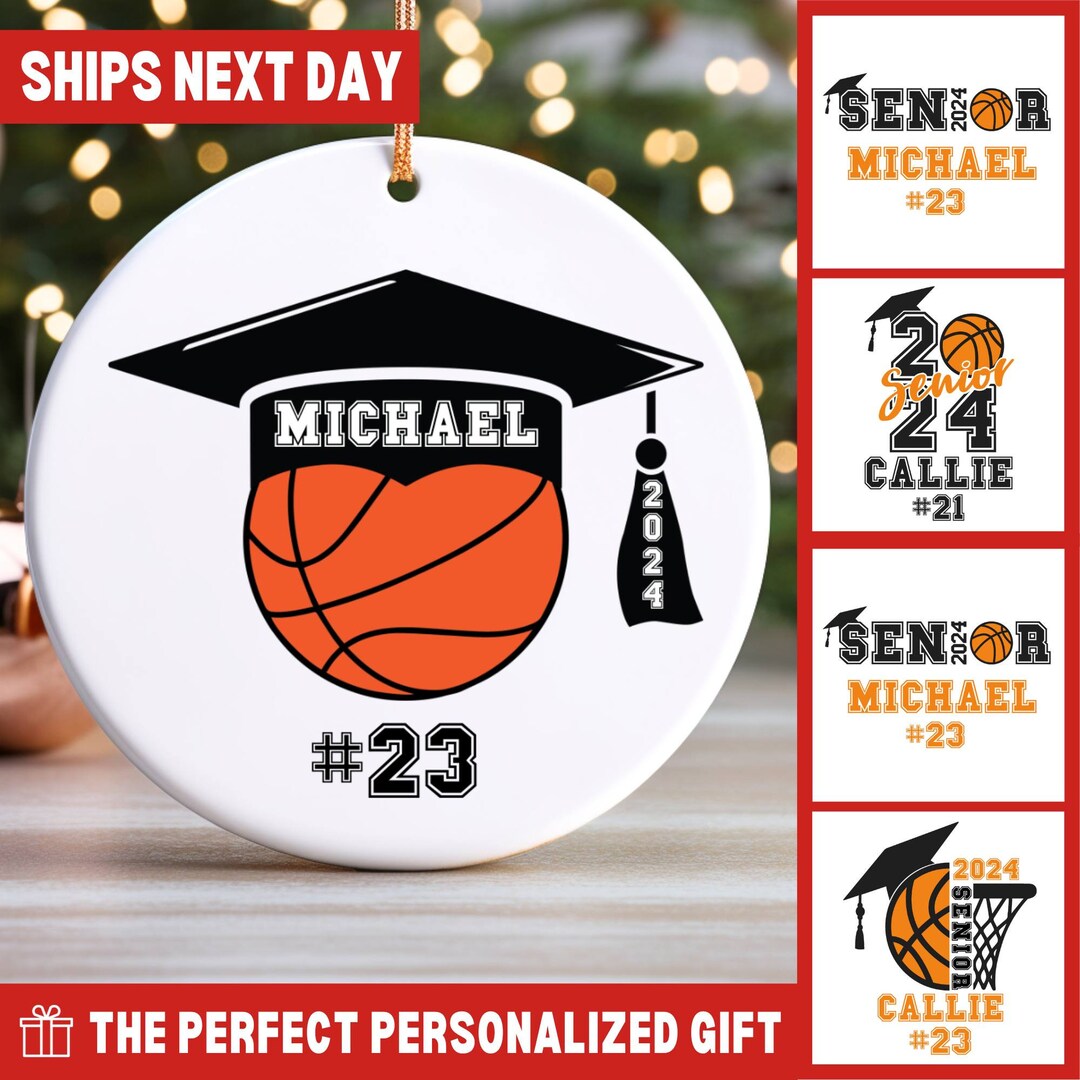 Girls Basketball Ornament for Girls, Class of 2024 Basketball Ornament ...
