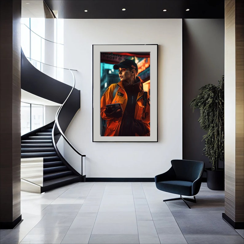 Ai Art Print, Ai-generated Art, Neon City Girl, Digital Art Print, Wall ...