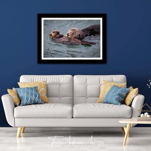 Sea Otter Mother and Baby Photo Print, Coastal Wildlife Art, Marine ...