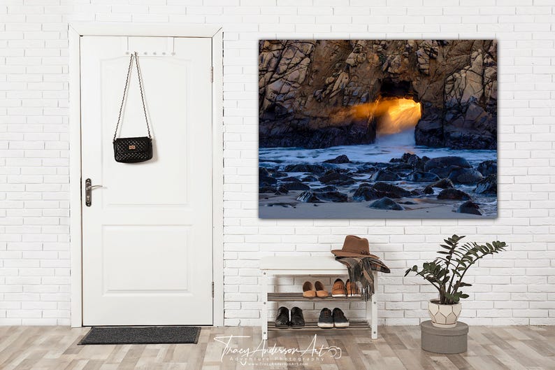 Big Sur Photography, Keyhole Arch Sunset Photo, Beach Print Coastal ...
