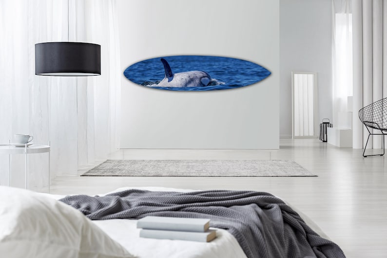 Orca Surfboard Art, Surfboard Wall Art, Orca Wall Decor, Unique Coastal ...