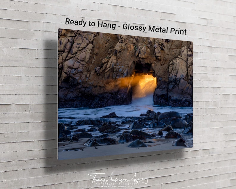 Big Sur Photography, Keyhole Arch Sunset Photo, Beach Print Coastal ...