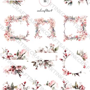 Watercolor Cherry Blossoms Flower Clipart Cherry Blossoms Clipart ...