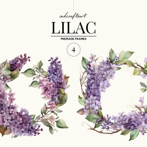 Watercolor Lilac Clipart Watercolor Lilac Bouquets Lilac Arrangements ...