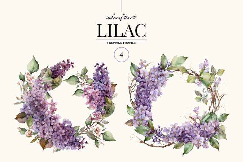 Watercolor Lilac Clipart Watercolor Lilac Bouquets Lilac Arrangements ...