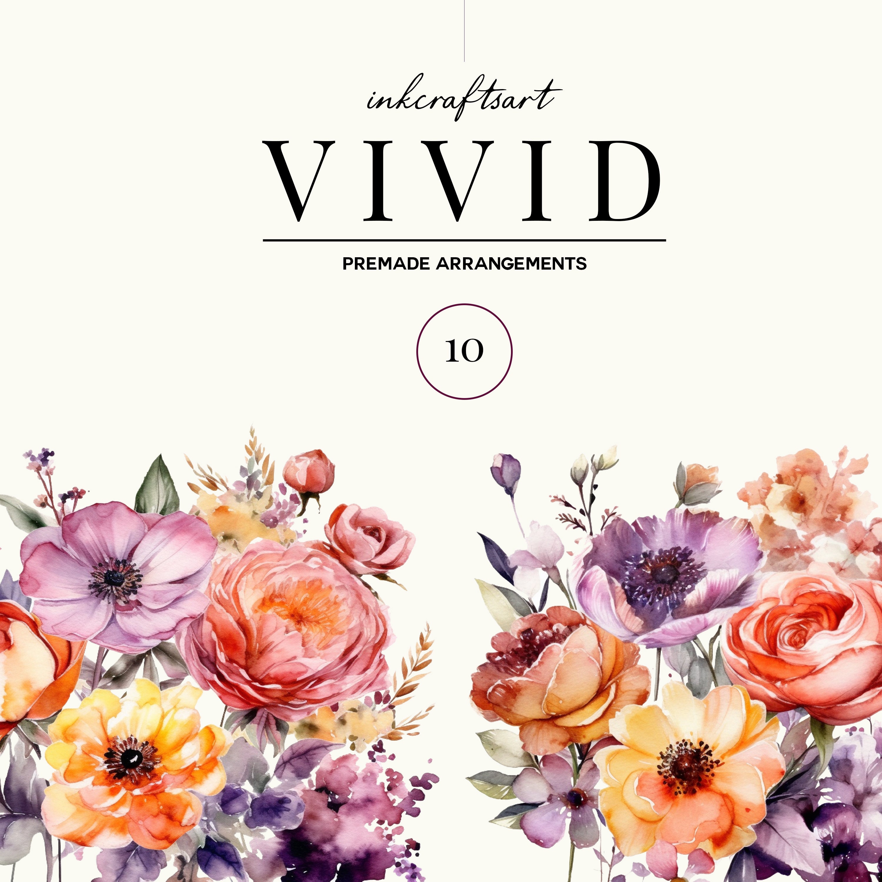 Watercolor Floral Bouquets Floral Clipart Spring Flowers Summer Floral ...