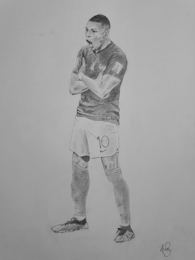 Kylian Mbappé World Cup 2022 Drawing - Etsy