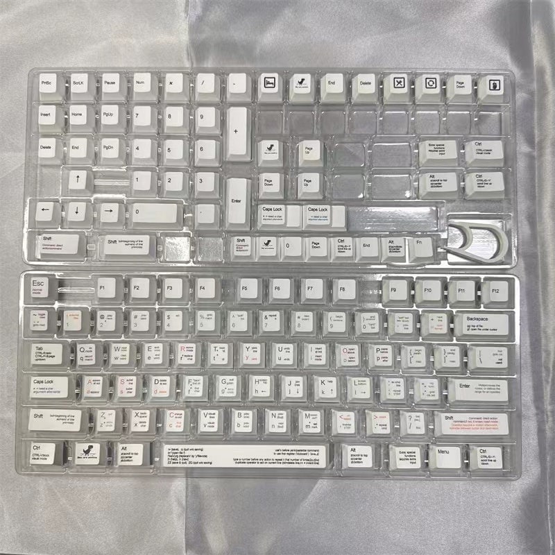 White PBT Keycap Set 131 Keys Cherry Profile Keycap Programmers Key ...