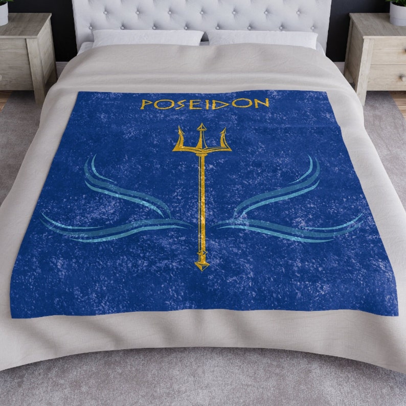 Ancient Greek God Poseidon Blanket Crushed Velvet Blanket - Etsy