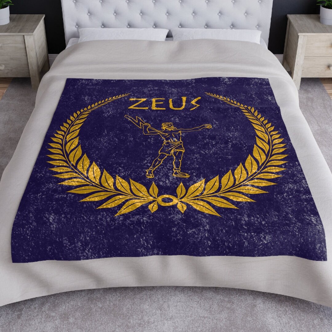 Ancient Greek God Zeus Blanket Crushed Velvet Blanket Greek Mythology ...