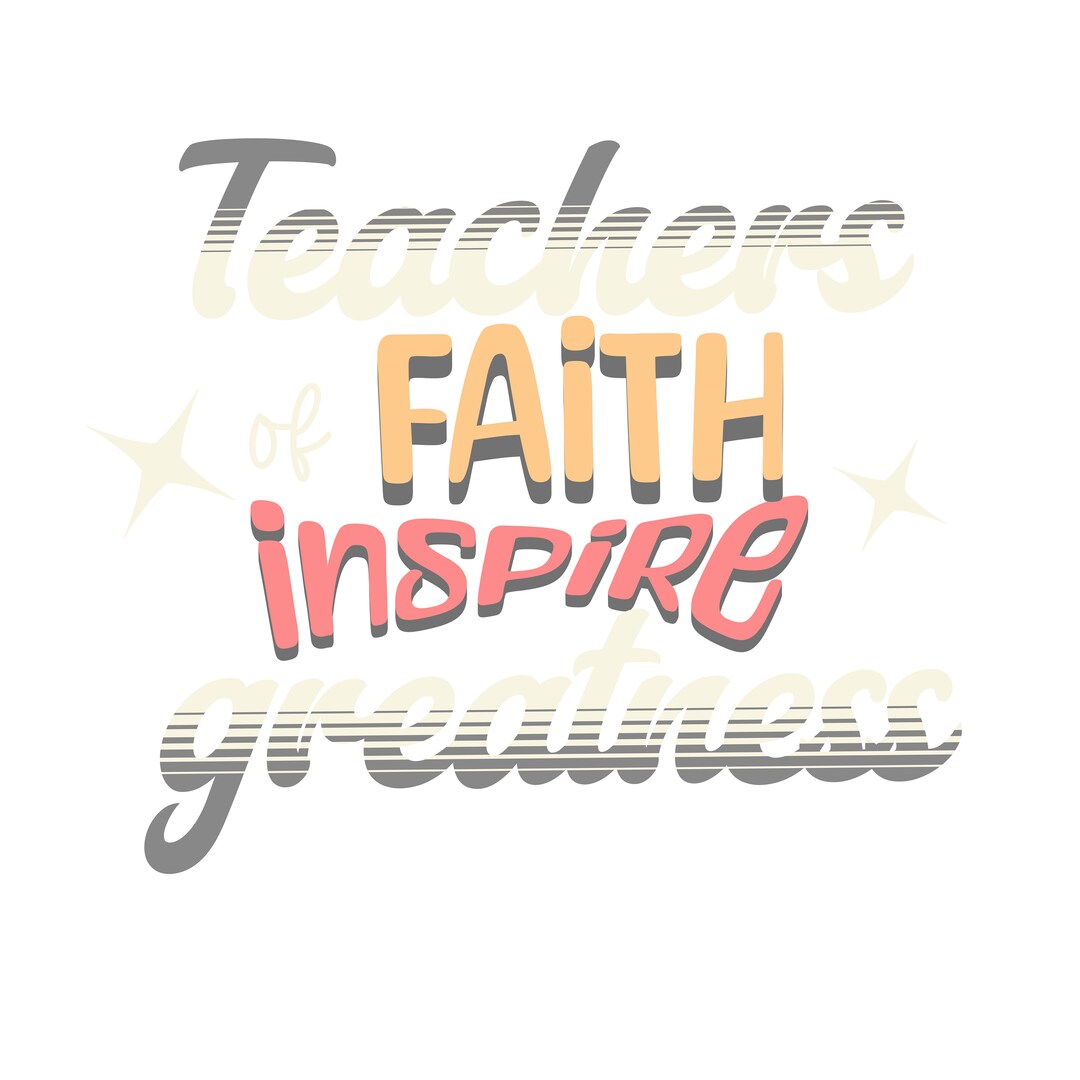 Teachers of Faith Digital Word Art - Etsy