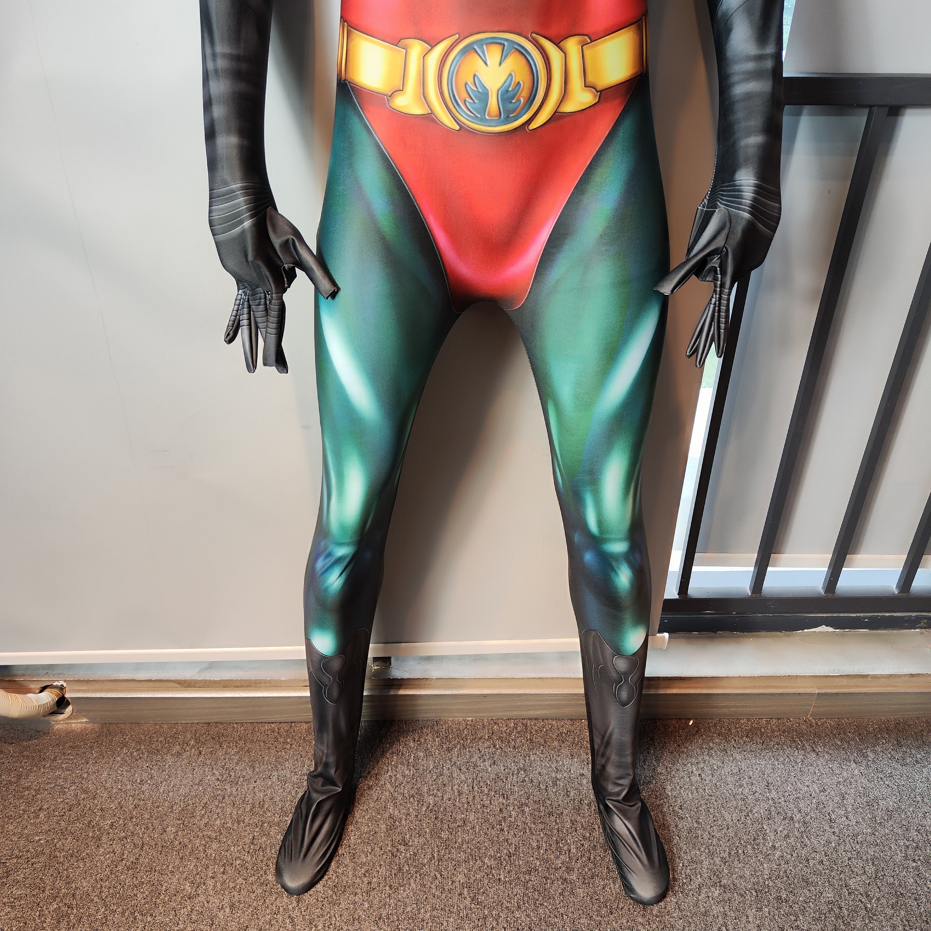 Batman Forever Robin Costume Cosplay Suit Bodysuit With Cloak for Adult ...