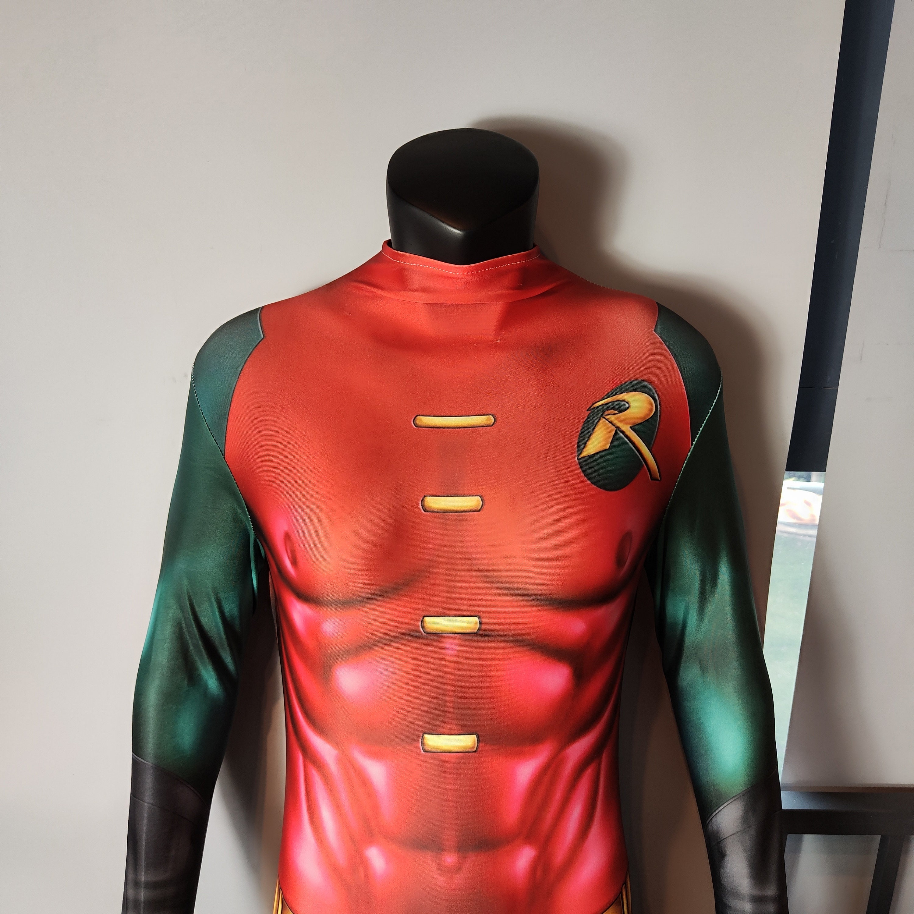 Batman Forever Robin Costume Cosplay Suit Bodysuit With Cloak for Adult ...