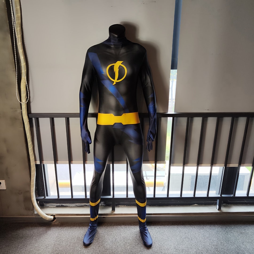 Teen Titans Static Shock Costume Cosplay Suit Future Shock Bodysuit for ...