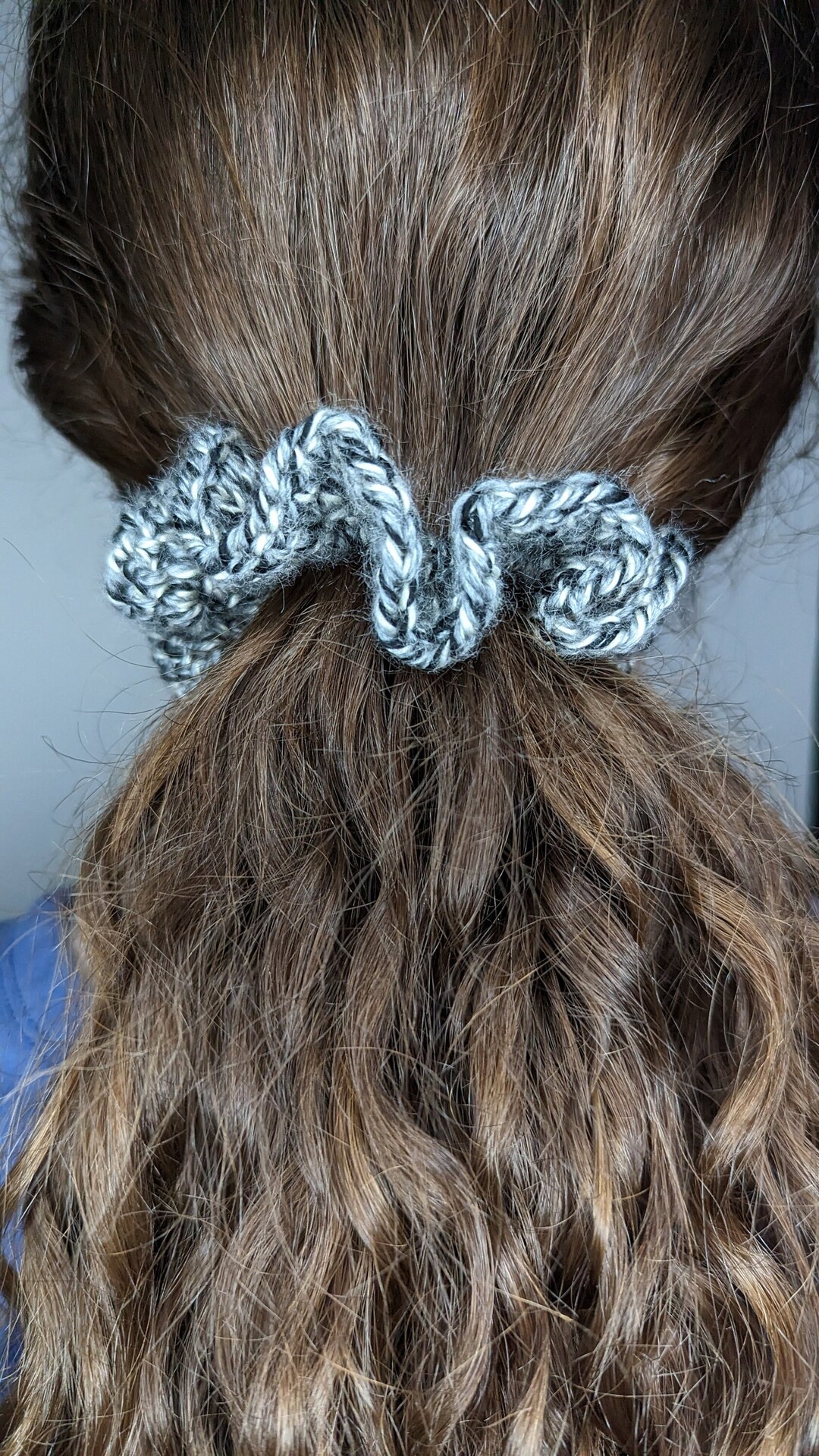 Black/gray/white Crochet Scrunchie - Etsy