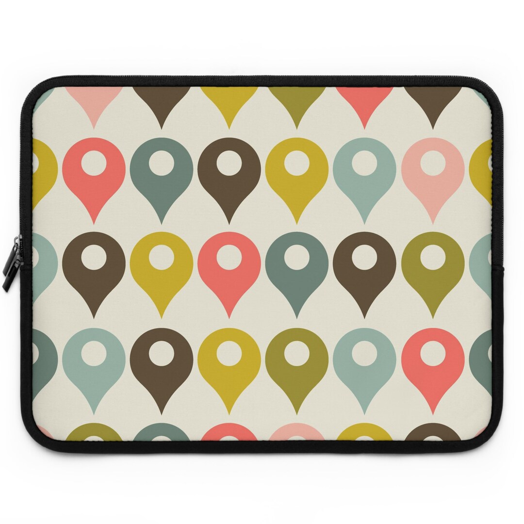 Colorful Pin Drop Patterned Laptop Sleeve, High Quality Portable ...