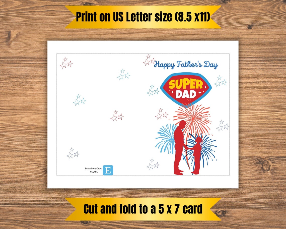 Father's Day Card/ Printable Father's Day Card/ Happy Father's Day Card ...