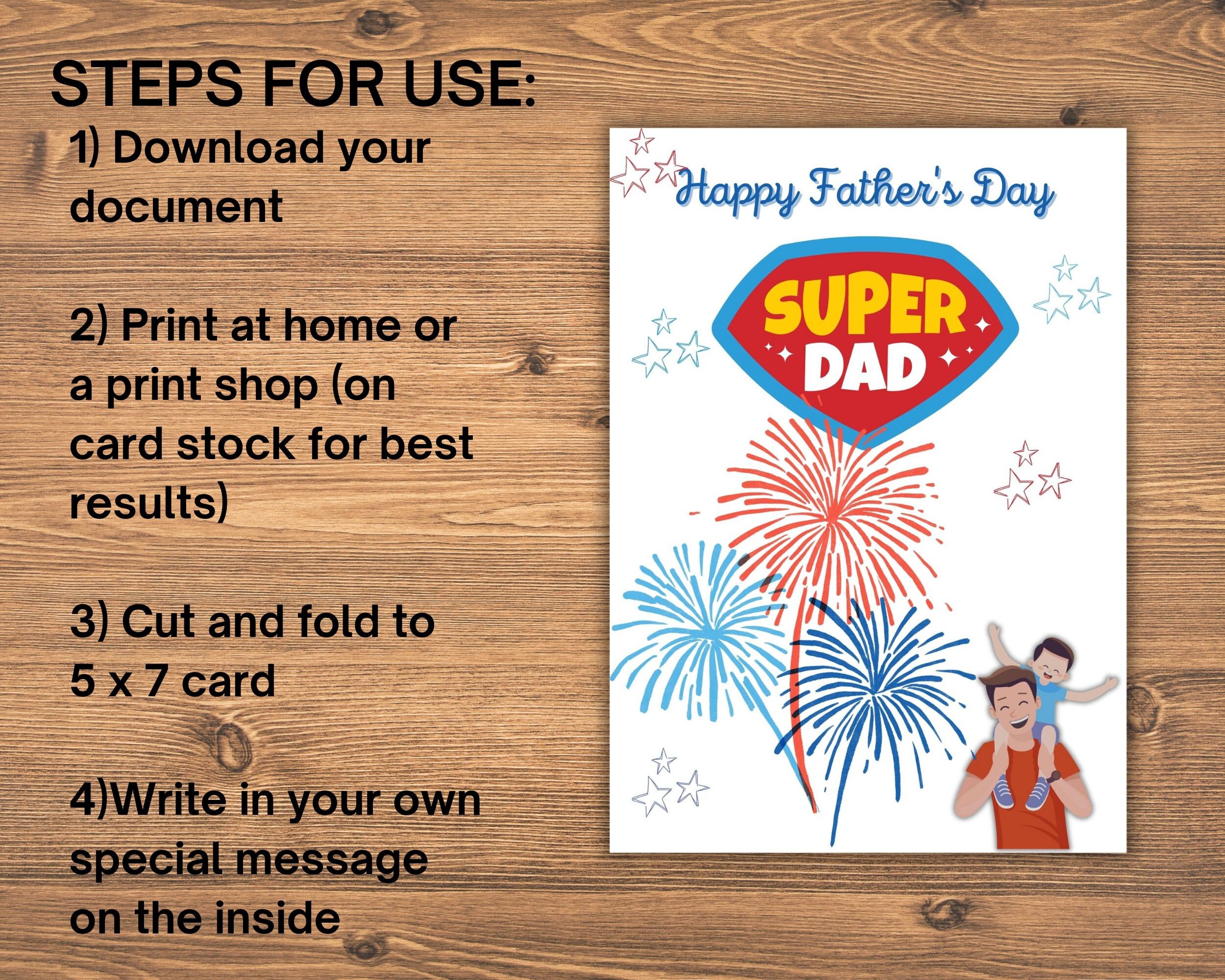 Father's Day Card/ Printable Father's Day Card/ Happy Father's Day Card ...