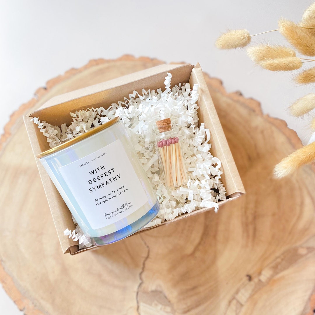 With Deepest Sympathy Scented Candle Thinking of You Memorial Gift ...
