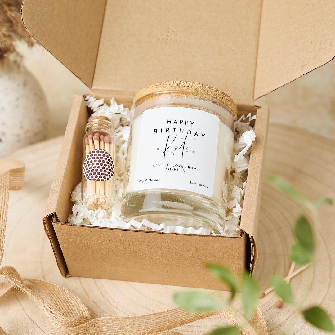 Personalised Birthday Scented Candle Gift With Name for Her Friend ...