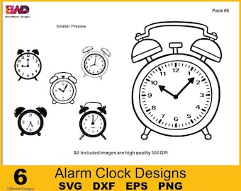 18 Original Alarm Clock Designs SVG, DXF, PNG, Cut File for Cricut ...