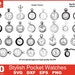 30 Original Pocket Watch Designs SVG, DXF, PNG, Cut File for Cricut ...