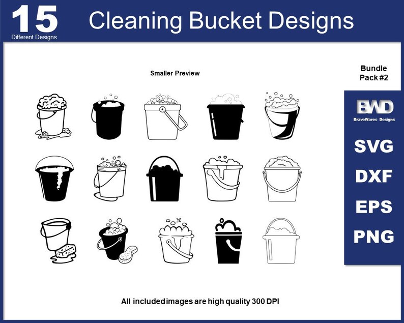 15 Original Cleaning Bucket & Soapy Water Bubbles Clip-art SVG, DXF ...