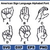 American Sign Language Alphabet Font SVG, PNG, Hand Gesture Font, ASL ...