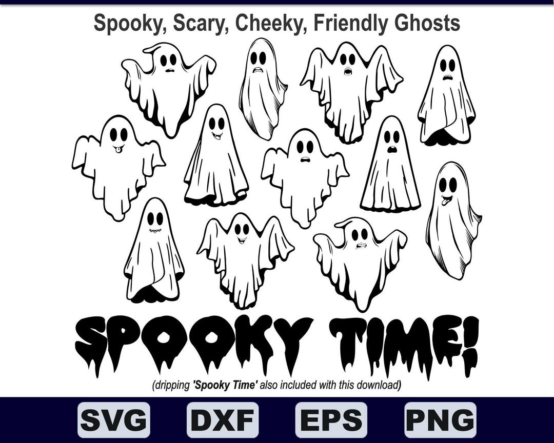 Ghosts Svg, Halloween Ghosts Svg, Spooky Ghosts Svg, Ghost Bundle Svg ...