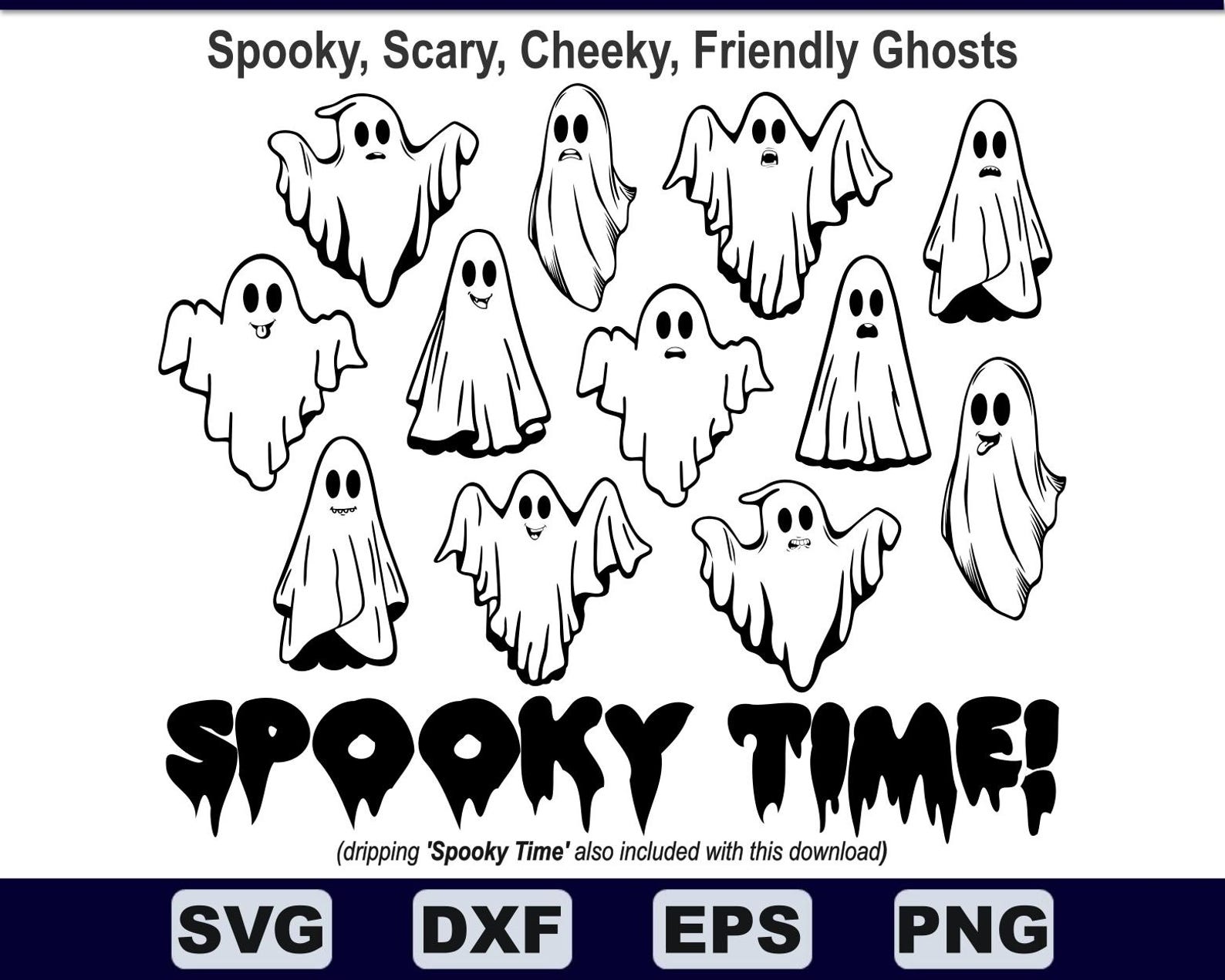 Ghosts Svg, Halloween Ghosts Svg, Spooky Ghosts Svg, Ghost Bundle Svg ...