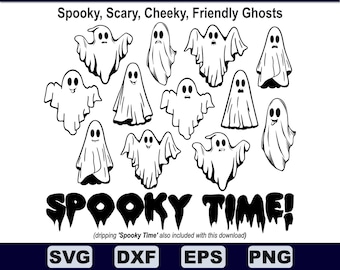 Halloween Ghosts Svg, Friendly Ghosts Svg, Spooky Ghosts Svg, Ghost Svg ...