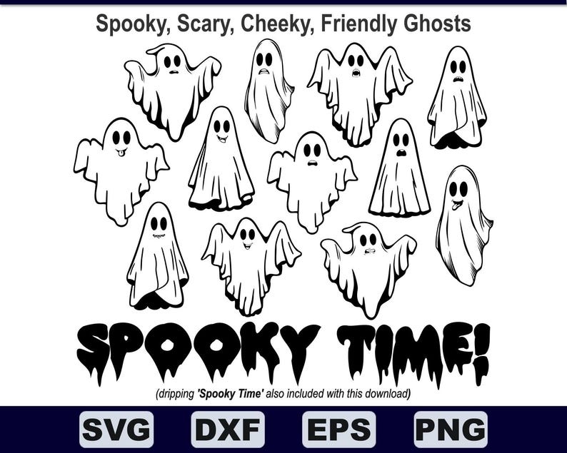 Ghosts Svg, Halloween Ghosts Svg, Spooky Ghosts Svg, Ghost Bundle Svg ...