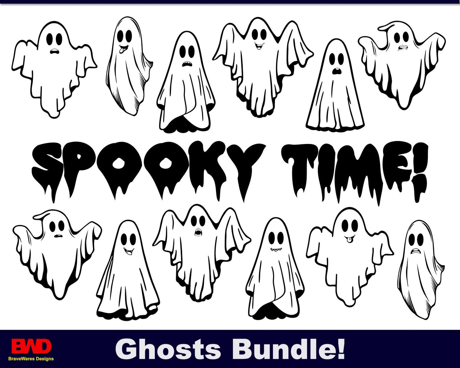 Ghosts Svg, Halloween Ghosts Svg, Spooky Ghosts Svg, Ghost Bundle Svg ...