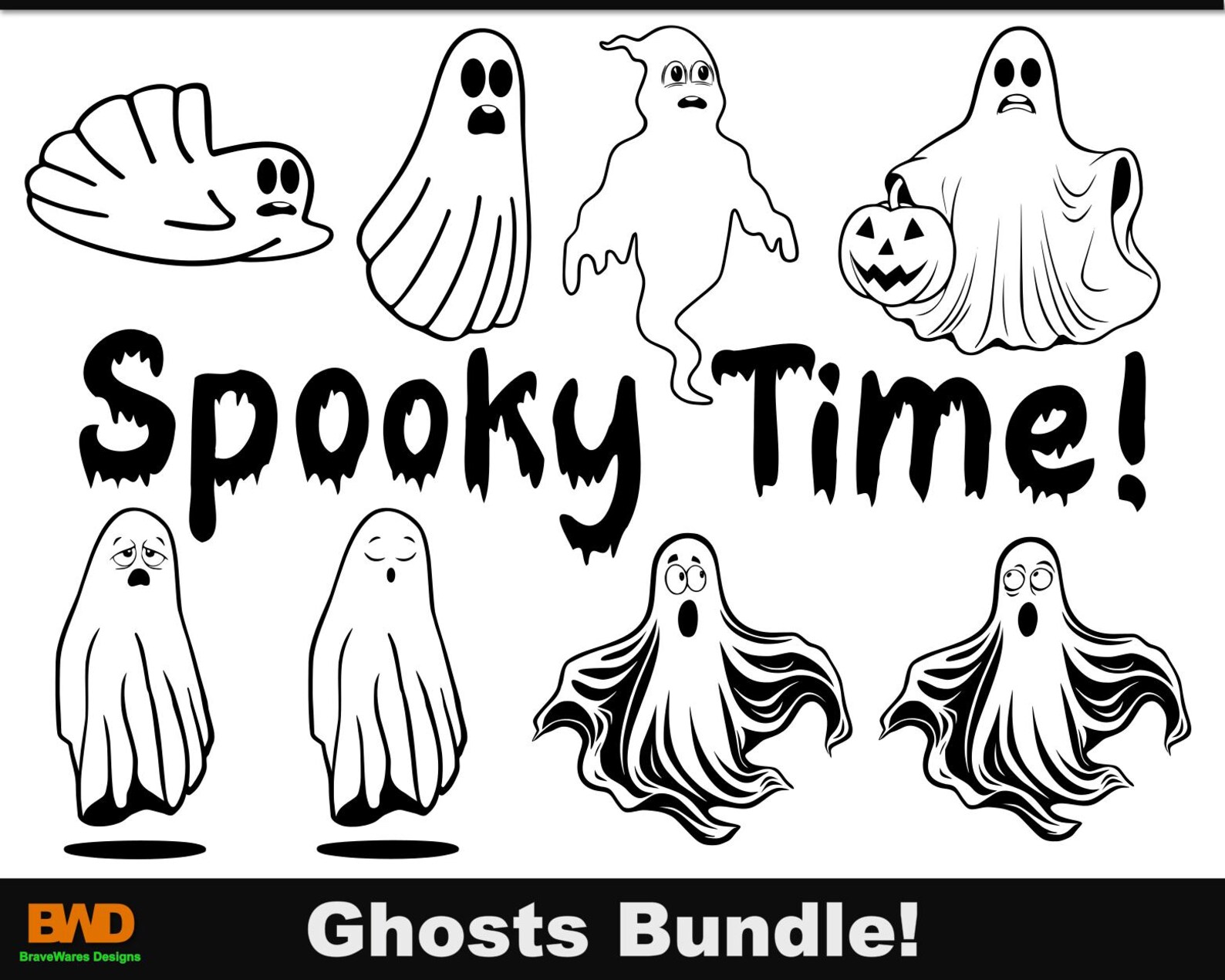 Halloween Ghosts Svg, Friendly Ghosts Svg, Spooky Ghosts Svg, Ghost Svg ...