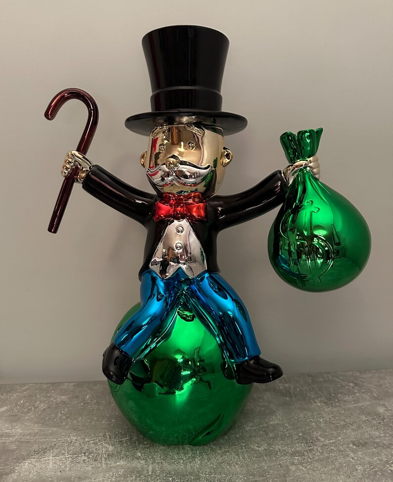 Mr Monopoly Money Bag Pop Art Sculpture Inspired by Alec 40CM - Etsy