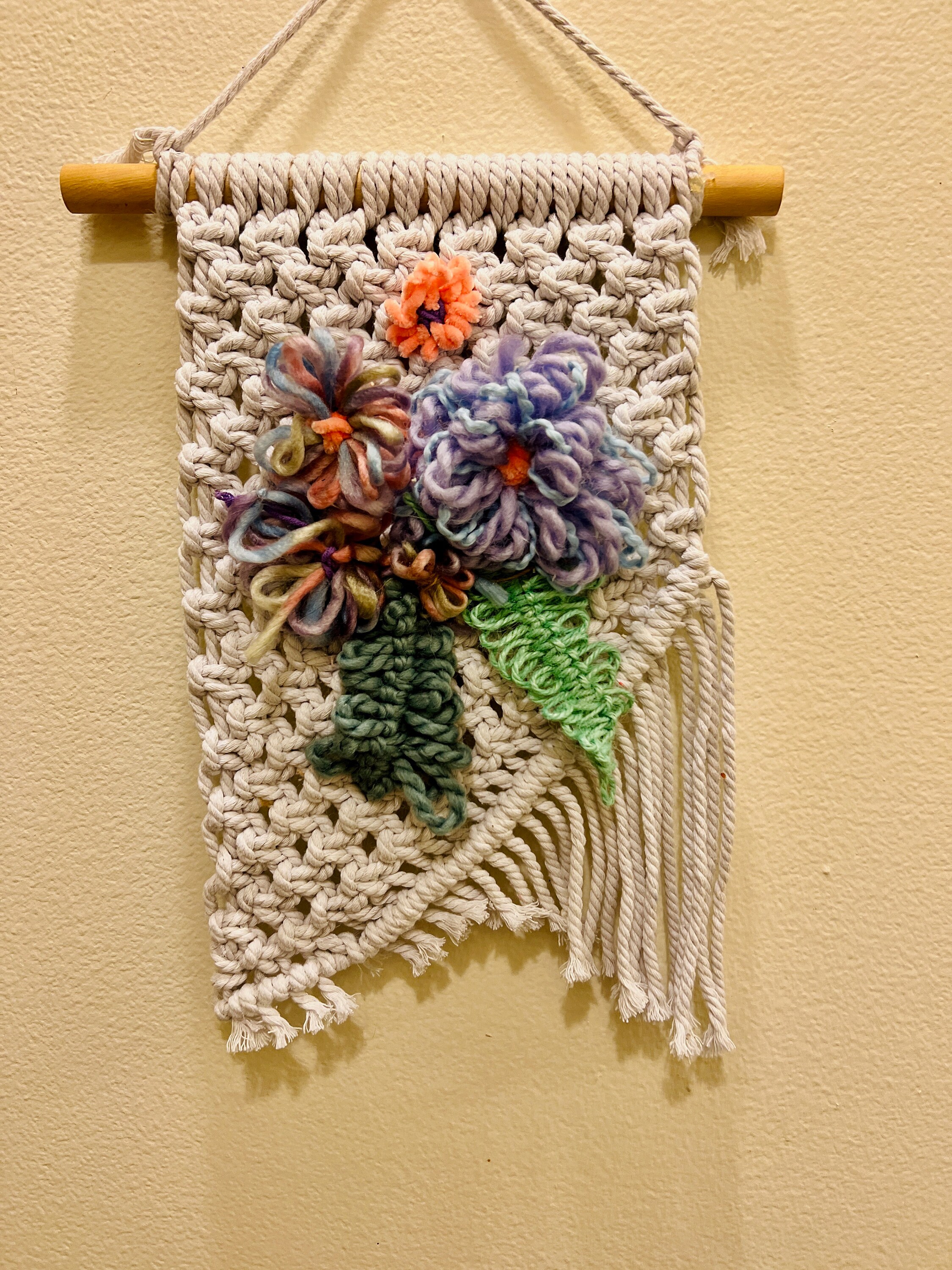 Floral Macrame Wall Art Cottage-core Botanicals - Etsy