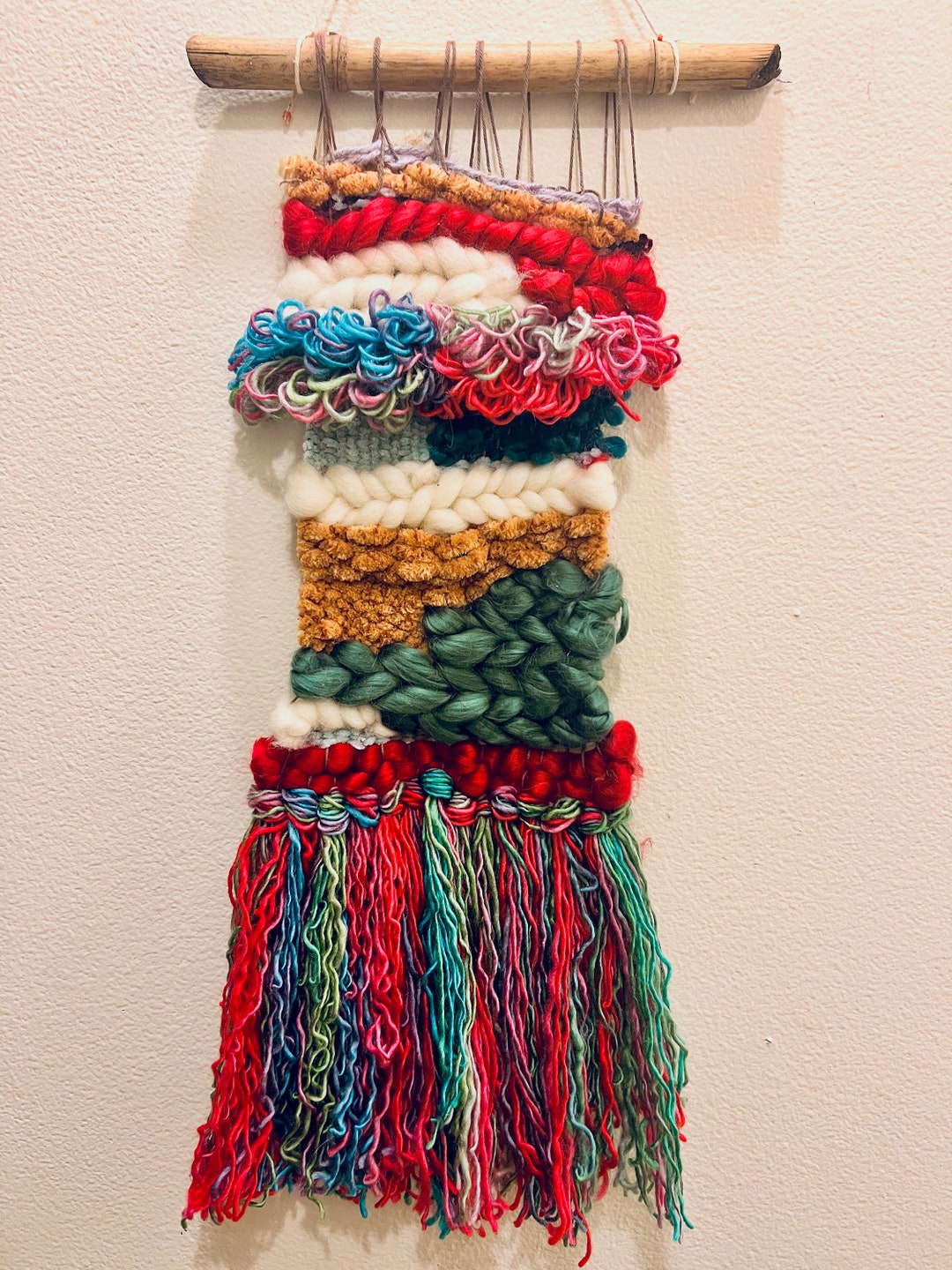 Colorful Woven Wall Art, Weaving, Wall Decor W/ Fringe - Etsy