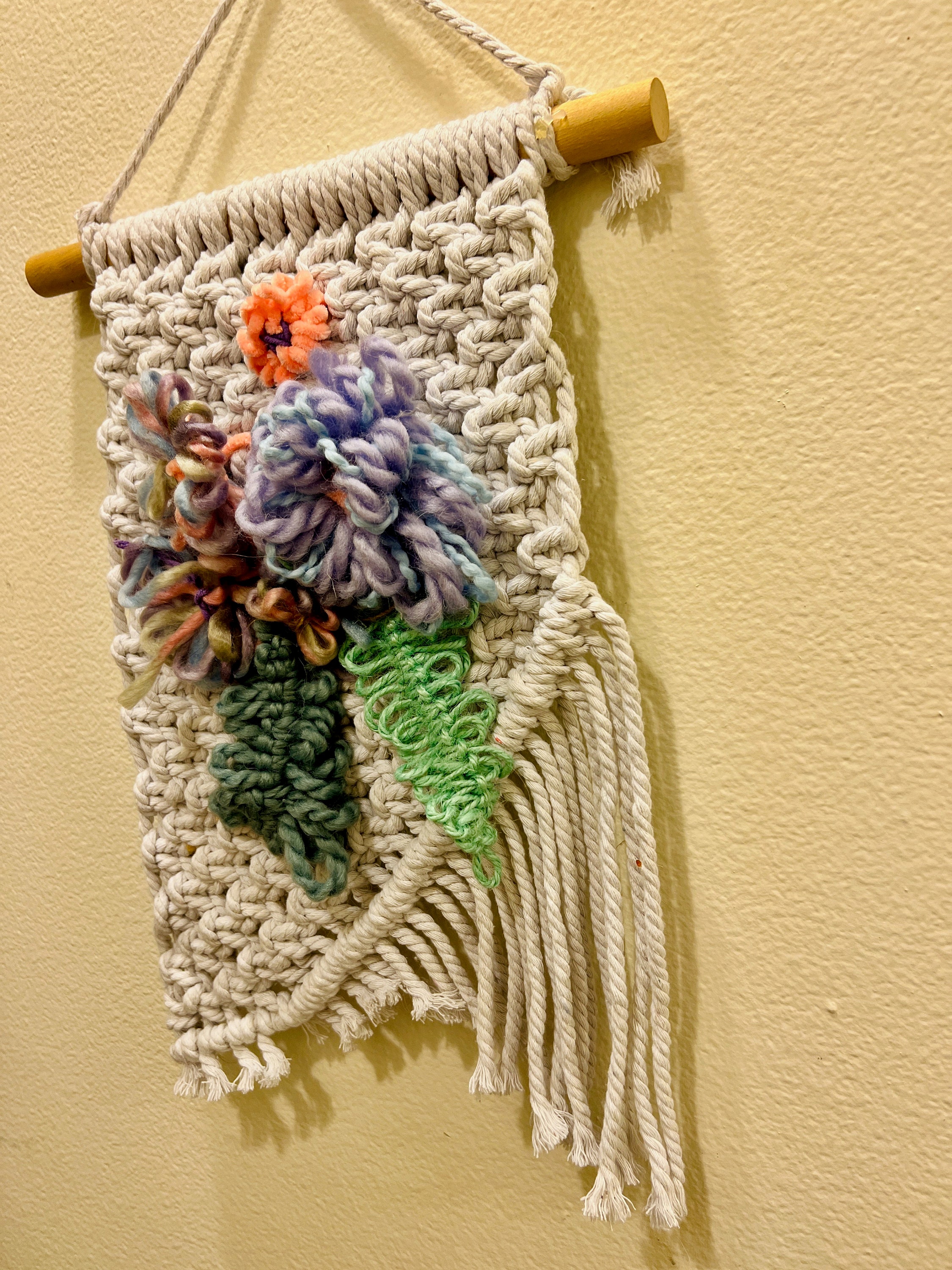 Floral Macrame Wall Art Cottage-core Botanicals - Etsy