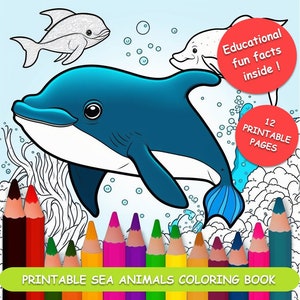 Educational Printable Sea Animals Coloring Book - Etsy
