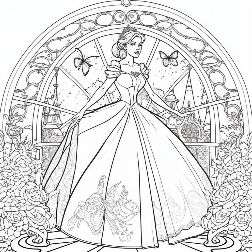 Cinderella Coloring Book - Etsy