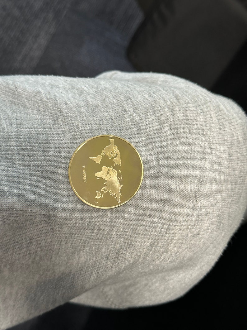 Gold Coin Token Map of the World - Etsy